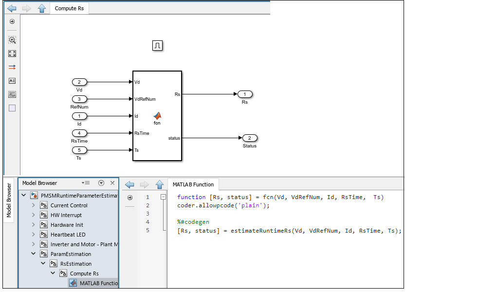 Run Time Parameter Estimation Of Pmsm Using Sensor Feedback Matlab And Simulink Example