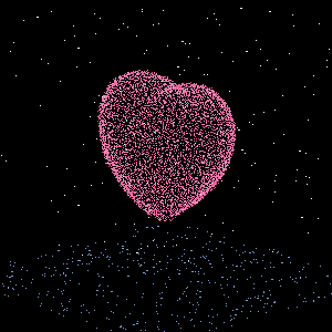 Particle heart - full rotation - MATLAB Flipbook Mini Hack